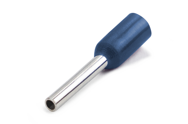 E0208BL - BOOTLACE FERRULE BLUE 0.2mm 100p/BAG