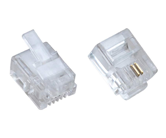 X98062 - RJ10 PLUG MODULAR 6-WAY 2-PINS