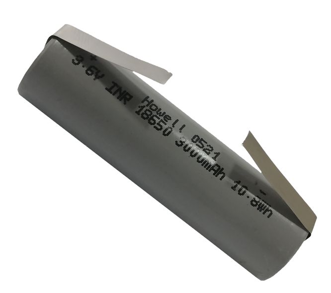 INR18650 0521-TAG - LI-ION CELL BATTERY 3V6 3000mAHr W/ TAGS