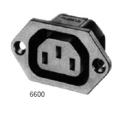 0708-1 - SOCKET IEC FLANGE-MNT SOL-6.35
