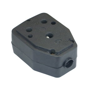 C1395P - JANUS COUPLER DOUBLE SOCKET 15A/16A RUBBER BK