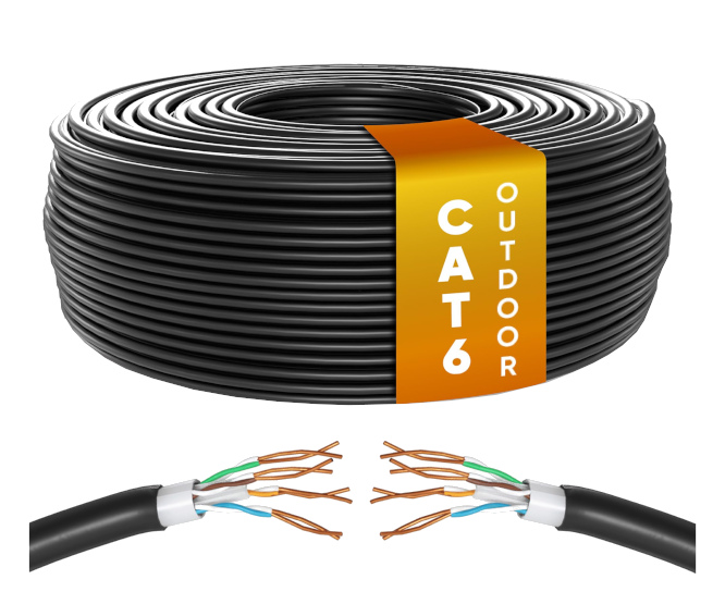 18102223 - CAT6 FTP ETHERNET CABLE CCA 8C SOLID BLACK - 100m/ROLL