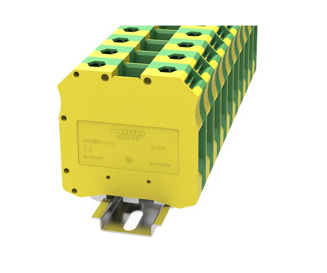DC50-PE-01P-1C-00A(H) - EARTH TERMINAL BLOCK D/R YL/GY 150A 1000V P=20mm