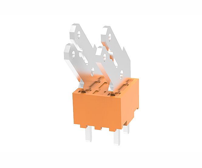 DG140S-5.0-02P - PCB SPADE TERMINAL BLOCK 45D 2W 6.3mm P=5.0