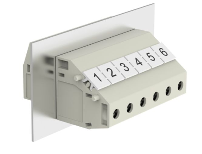 DGV10-01P-11-00A(H) - THROUGH WALL TERMINAL BLOCK 1P P=8.1mm GREY