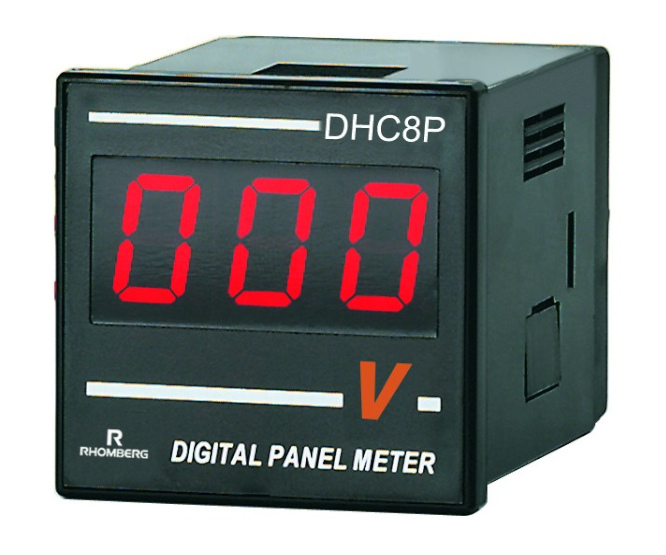 DHC8P-VDC - DC PANEL VOLTAGE METER 3 DIGIT 100-240V 48x48x70mm 60mV