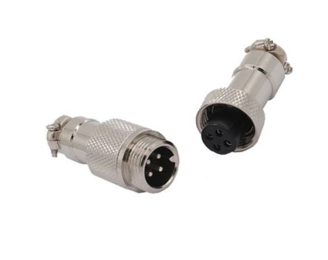 GX12-4P - M13 4W MINI-MIC-PLUG AND SOCKET CONNECTOR SET