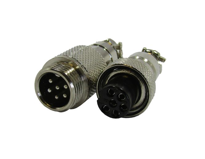 GX12-6P - M13 6W MINI-MIC-PLUG AND SOCKET CONNECTOR SET