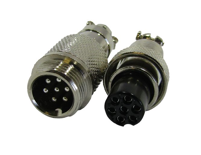 GX12-7P - M13 7W MINI-MIC-PLUG AND SOCKET CONNECTOR SET