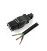 TN28-1.7BK - LEAD IEC SOCK-OPEN END BK 1.7M