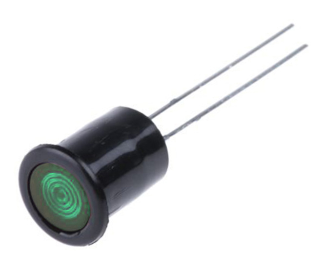 IND514113-LED-T/GRN - ROUND LED INDICATOR 8mm 10mA GREEN