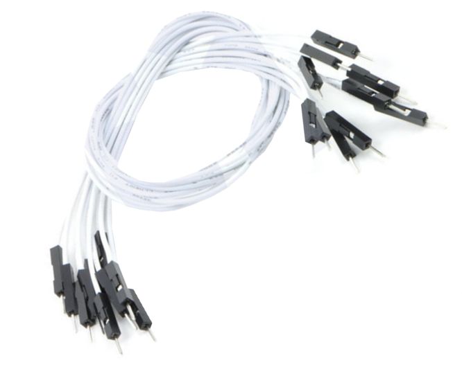 ME18-010-02-PP-WT *A* - JUMPER LEAD 200mm PLUG-PLUG WHITE - 10P/BAG