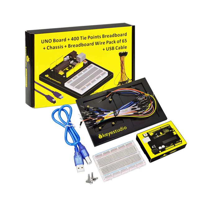 KS0337 - UNO R3+BREADBOARD+CHASSIS+65 WIRES+USB CABLE
