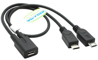 31056 / 170565 *A* - MICRO-USB Y / SPLITTER CABLE BLACK 300mm