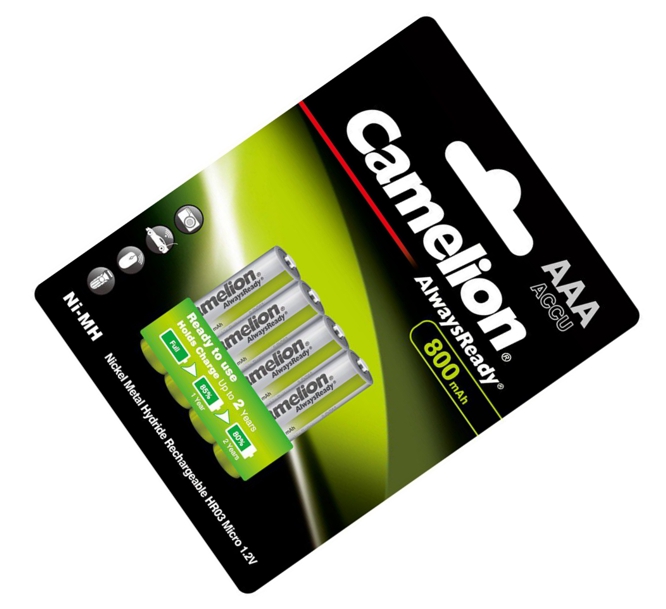 NH-AAA800ARBP4 - R03=AAA=BATTERY 1.2V 0.8AH Ni-MH PER 4/PACK