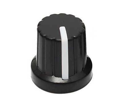 211201 - KNOB BLACK WITH WHITE MARKER 6mm KNOB 11x15