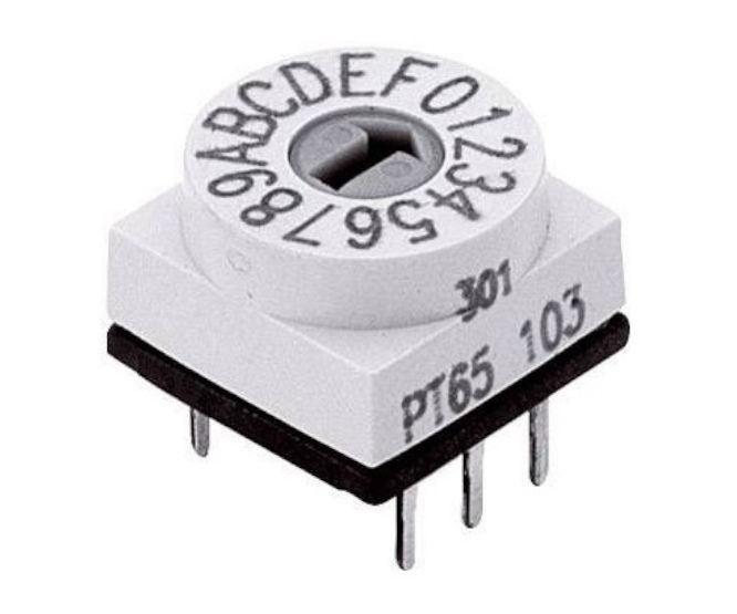 PT65103 - ROTARY SWITCH HEX STR 1-POLE 16POS