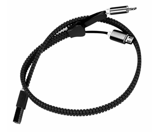 TMC-011BLK - USB 2.0 PLUG TO 2 x MICRO USB PLUG ZIP CABLE BLACK - 300mm