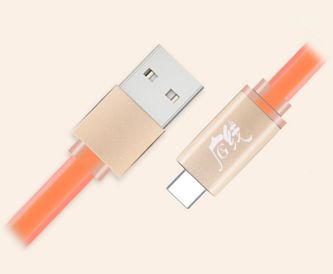 170384 - LEAD USB-A TO USB-C FLAT, DATA ORANGE - 1M