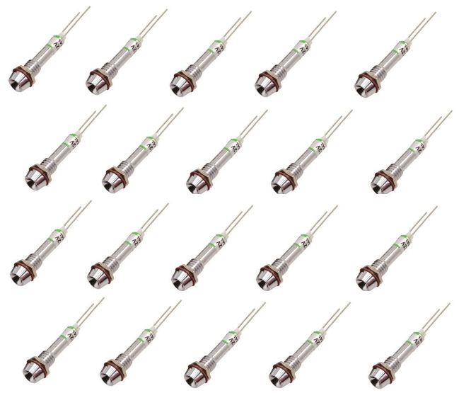 XD22-6-24VDC-GR - 6MM LED INDICATOR 24VDC GREEN - 100/BOX