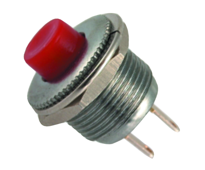 B166-RD - PUSH BUTTON SWITCH N.O. SPST RED SOLDER M12 D=14