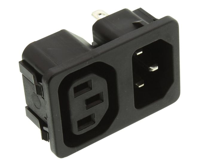 AC-02 - C13 IEC SOCKET + C14 PLUG 10A 250VAC SNAP-IN