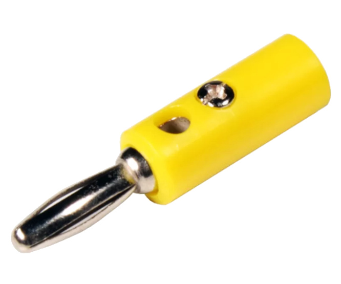 K296102-Y SIDE STACK - PLUG BANANA 4mm YEL RND SCR-TY