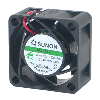 MF40202V1-10000-A99 - FAN 40sqx20 24VDC VAP 8.9CFM LEA