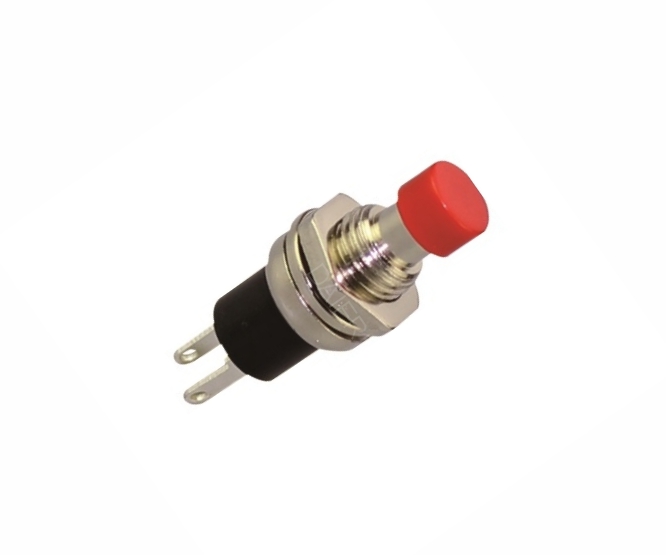 PBS-105-RED - PUSH BUTTON SWITCH N.O. SPST 1A RED SOLDER M7