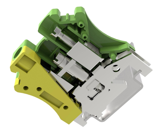 PC10-PE-01P-1Y-00A(H) - EARTH TERMINAL BLOCK DIN RAIL P=10.2