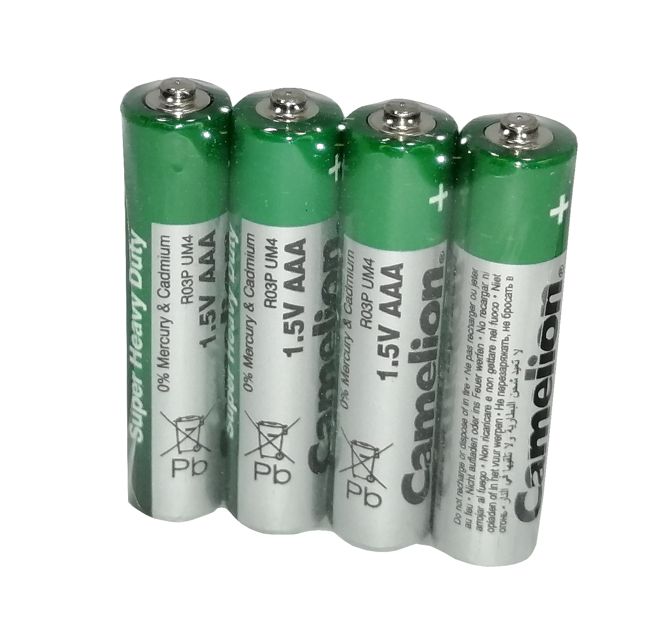 R03P-SP4G *A* - R03/AAA BATTERY 1.5V 0% HG & CD GREEN 4/PACK